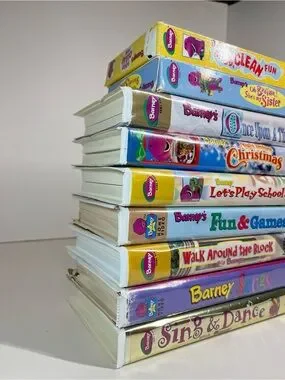 Media | 9 Vintage Barney The Purple Dinosaur Vhs Movie Tape Lot Kids Tv ...